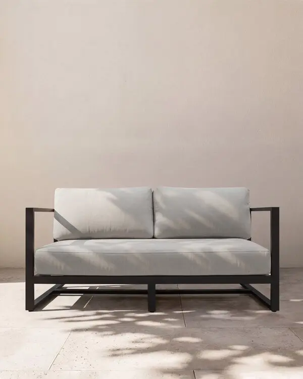 Quince Linear Aluminum Outdoor Sofa - Dark Charcoal