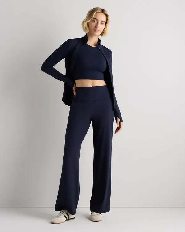 Quince Ultra-form High-rise Wide Leg Pants - Deep Navy