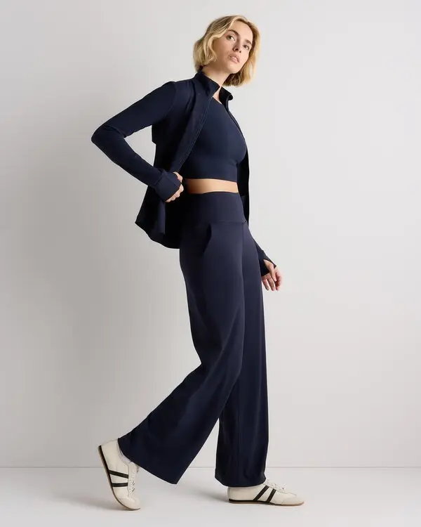 Quince Ultra-form High-rise Wide Leg Pants - Deep Navy