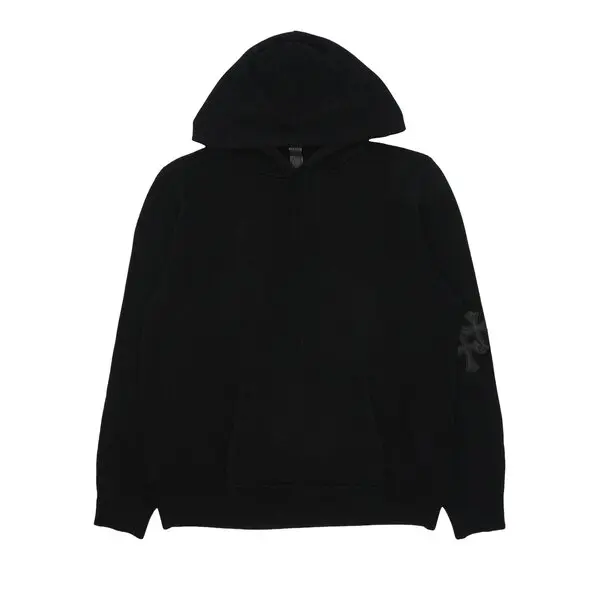 Chrome Hearts Waiting Room Cross Patch Cashmere Hoodie - Black