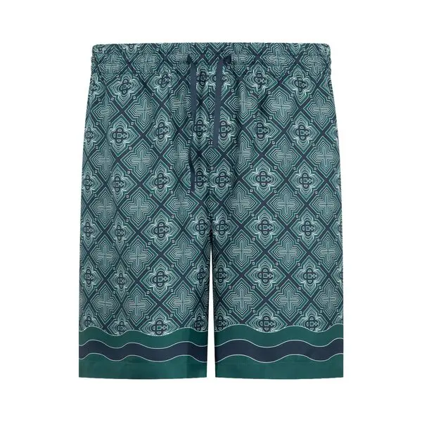 Casablanca Silk Shorts 'radiating Monogram