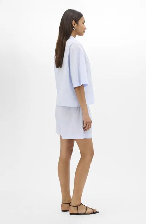 Another Tomorrow Organic Cotton Voile Short Sleeve Shirt