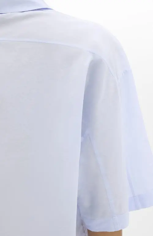 Another Tomorrow Organic Cotton Voile Short Sleeve Shirt