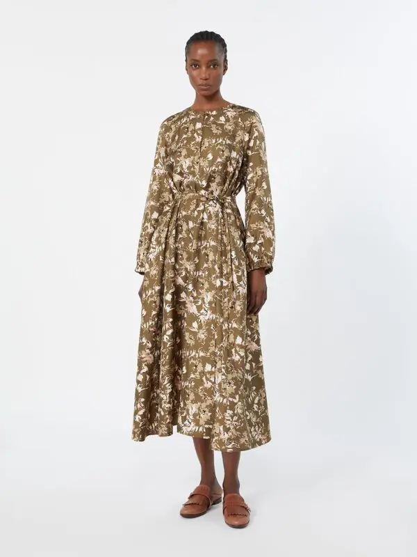 Max Mara Printed Silk Twill Dress