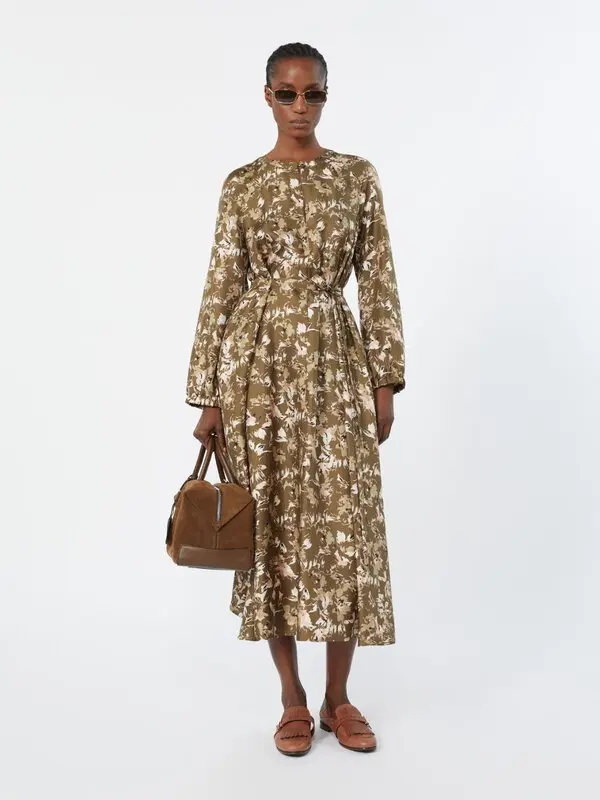 Max Mara Printed Silk Twill Dress