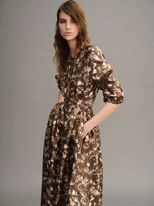 Max Mara Printed Silk Twill Dress