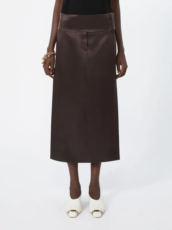 Max Mara Straight-fit Long Satin Skirt