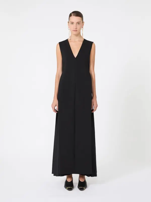 Max Mara Long Plissé-pleated Viscose Dress