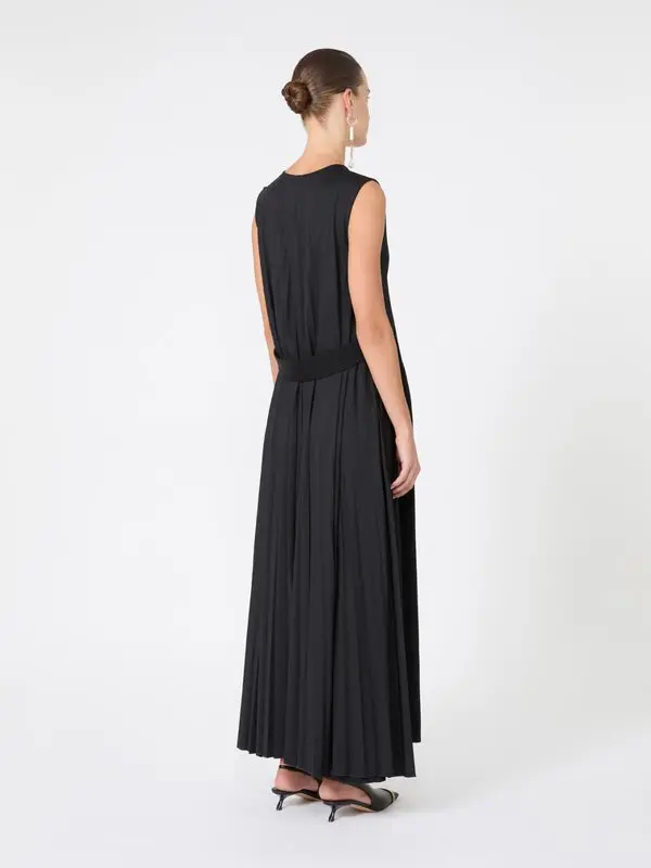 Max Mara Long Plissé-pleated Viscose Dress