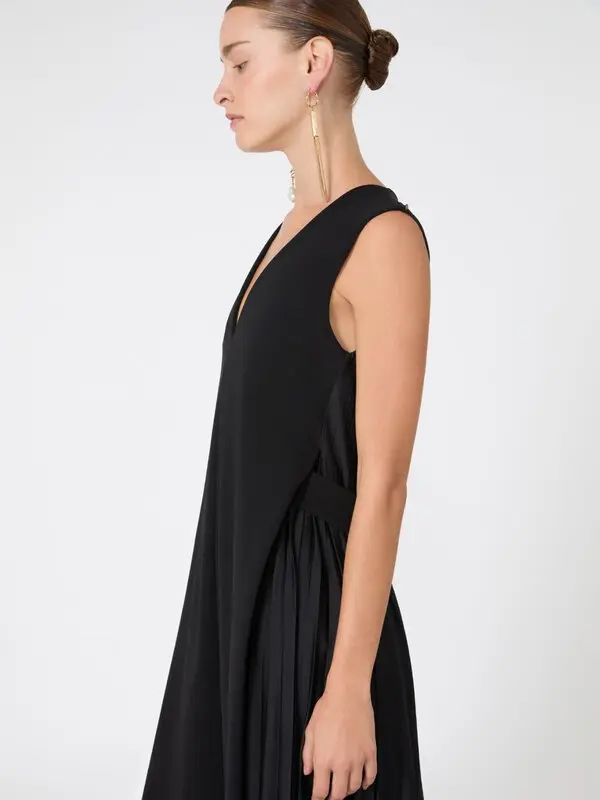 Max Mara Long Plissé-pleated Viscose Dress