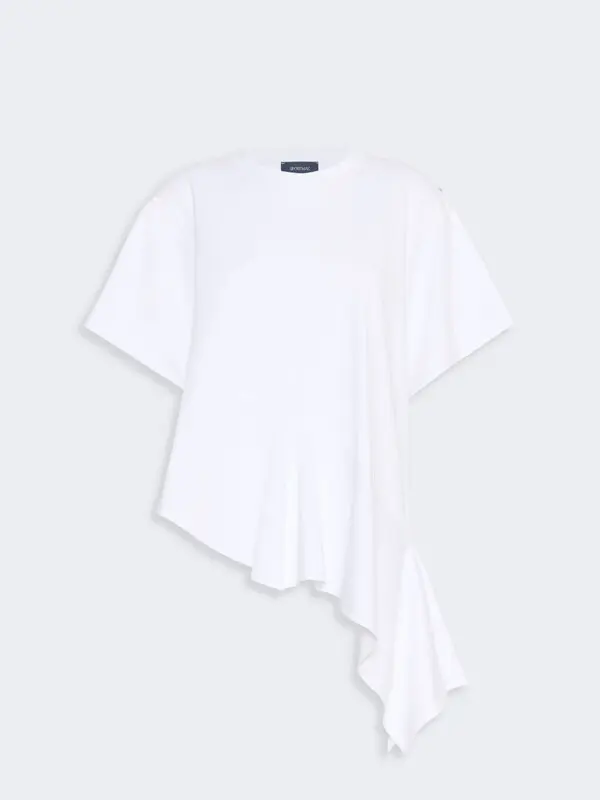 Max Mara Asymmetrical Cotton T-shirt - Optical White