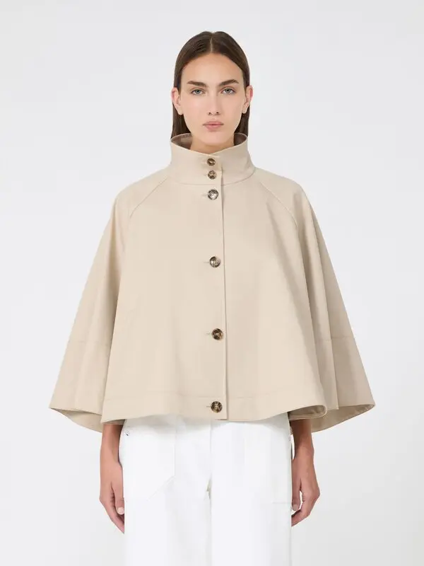 Max Mara Water-repellent Gabardine Cape - Stone