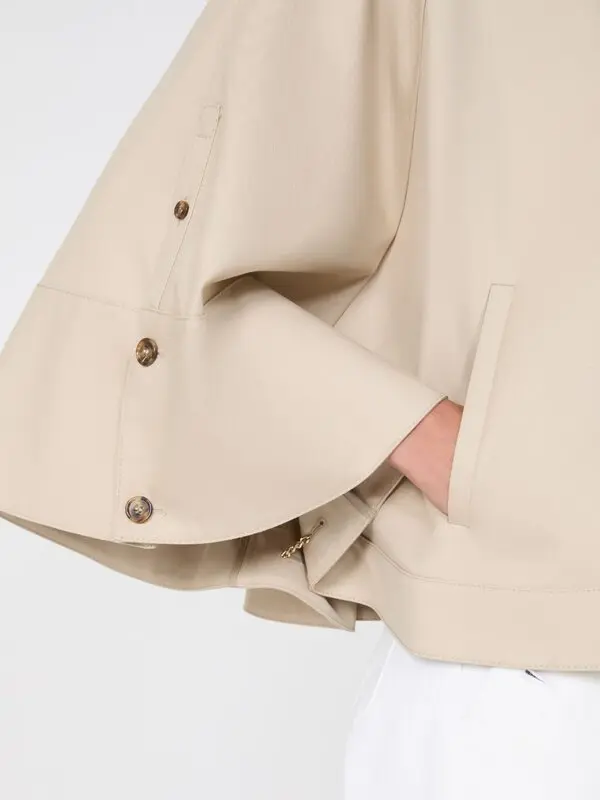 Max Mara Water-repellent Gabardine Cape - Stone