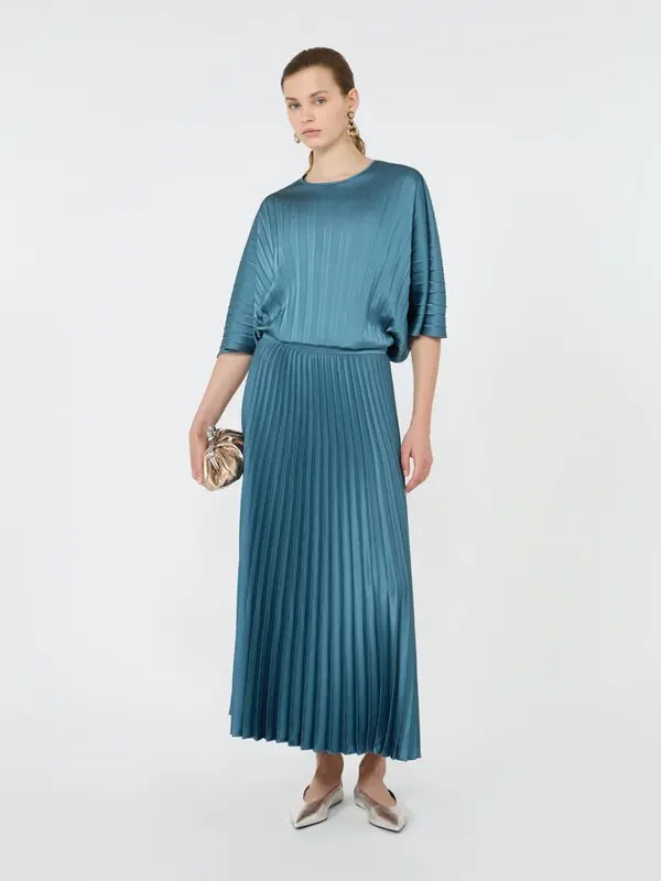 Max Mara Pleated Satin Skirt