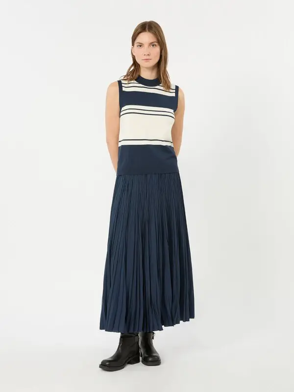 Max Mara Plissé-pleated Skirt - Navy