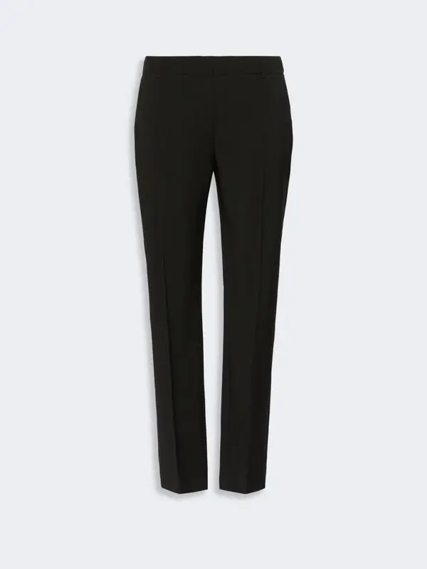 Max Mara Stretch Wool Cigarette Trousers - Black