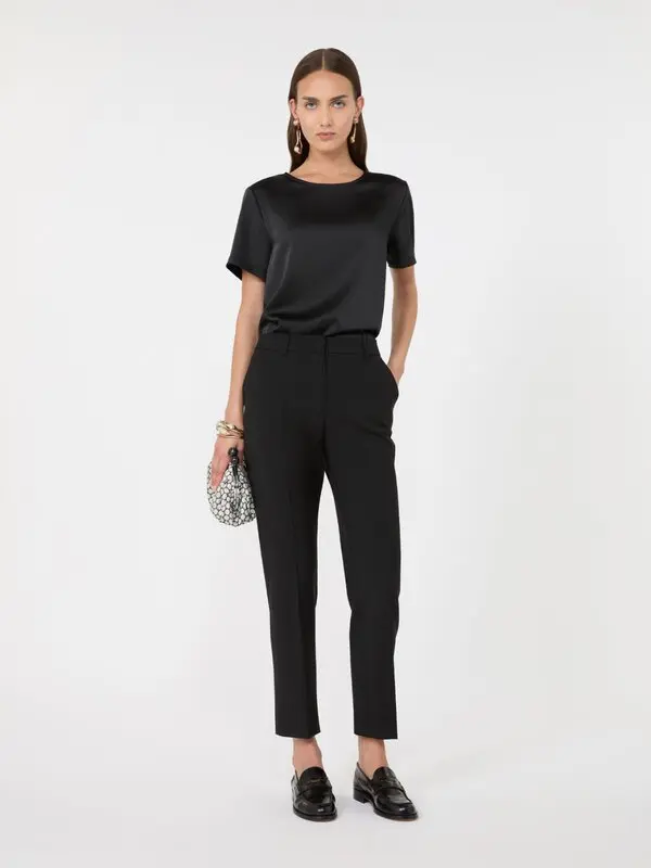 Max Mara Stretch Wool Cigarette Trousers