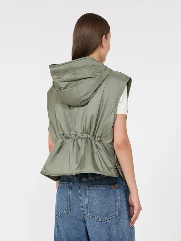 Max Mara Reversible Water-repellent Padded Gilet - Kaki