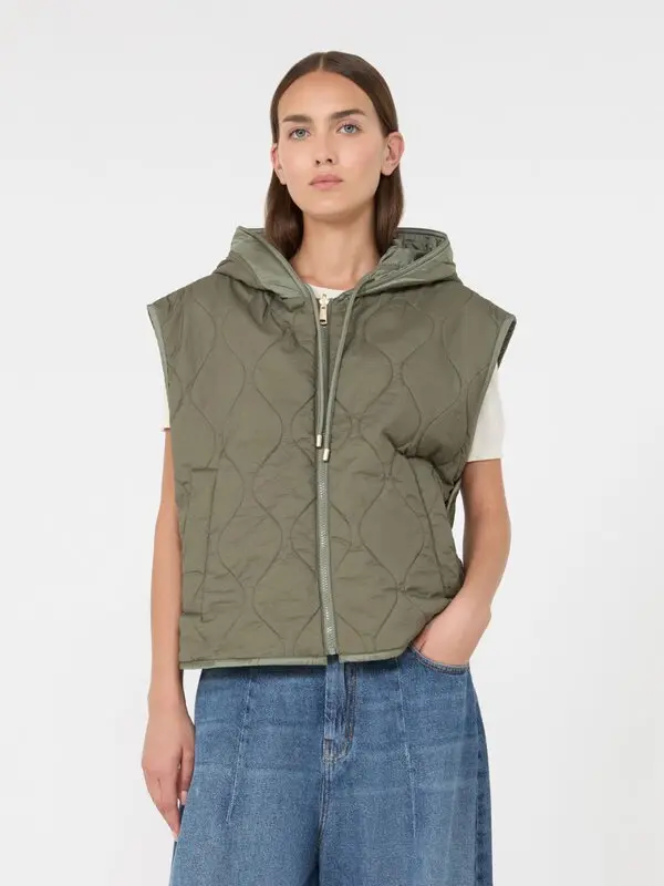 Max Mara Reversible Water-repellent Padded Gilet - Kaki