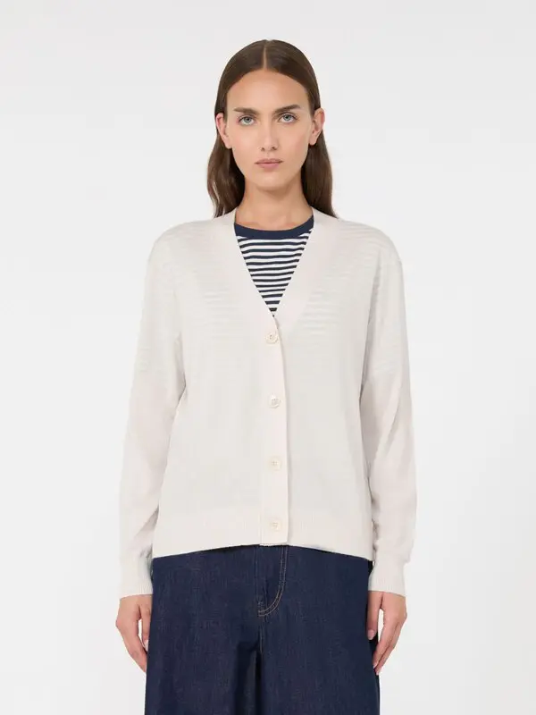 Max Mara Wool, Silk, And Cashmere V-neck Cardigan