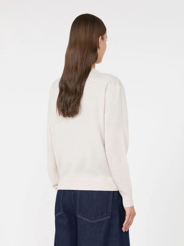 Max Mara Wool, Silk, And Cashmere V-neck Cardigan