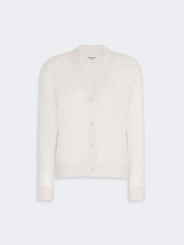 Max Mara Wool, Silk, And Cashmere V-neck Cardigan