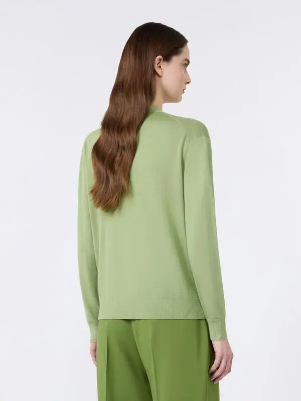 Max Mara Wool, Silk, And Cashmere V-neck Cardigan