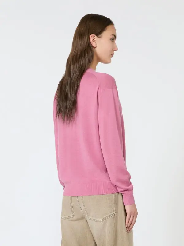 Max Mara Wool, Silk, And Cashmere V-neck Cardigan