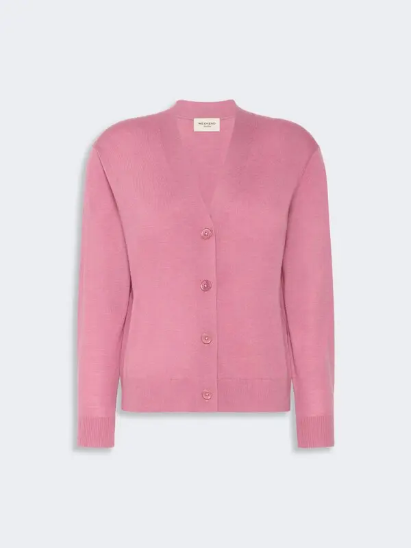 Max Mara Wool, Silk, And Cashmere V-neck Cardigan