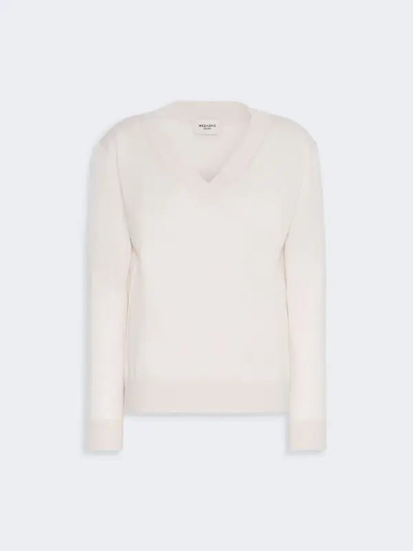 Max Mara Wool, Silk And Cashmere V-neck Sweater