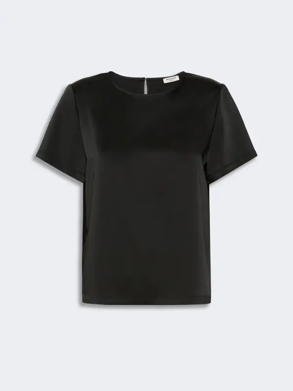 Max Mara Satin Crew-neck T-shirt - Black