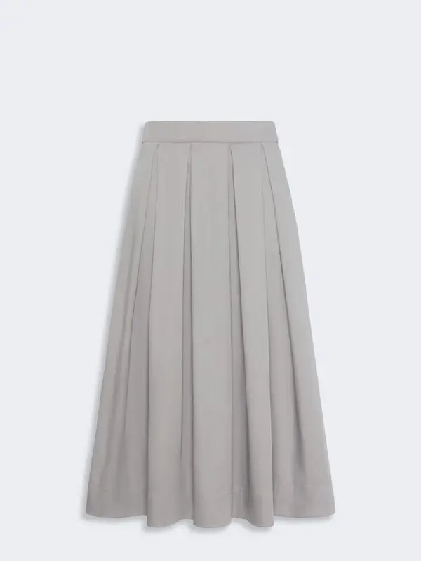 Max Mara Cotton Satin Pleated Midi Skirt