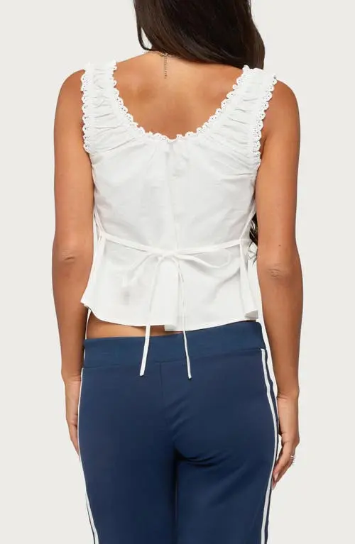 EDIKTED Edyth Tie Front Cotton Tank