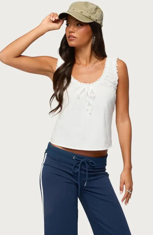 EDIKTED Edyth Tie Front Cotton Tank