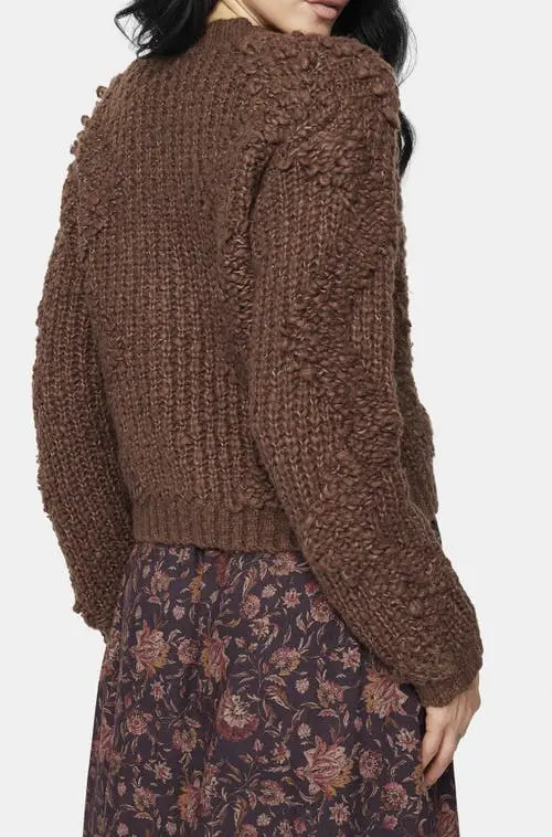 DISTURBIA Aubrell Wave V-neck Knit Cardigan