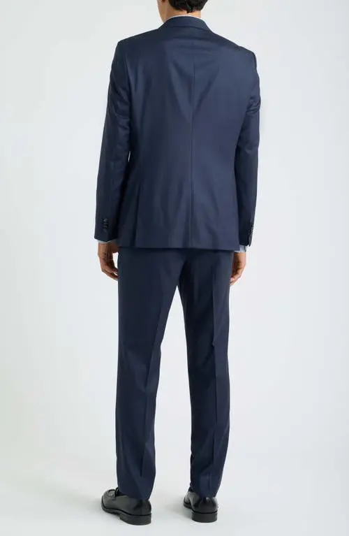 BOSS Houston Slim Fit Navy Stretch Wool Blend Suit