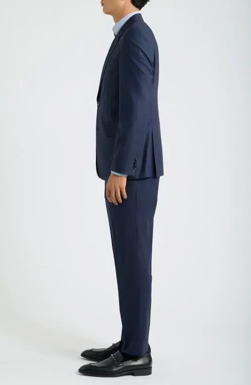 BOSS Houston Slim Fit Navy Stretch Wool Blend Suit
