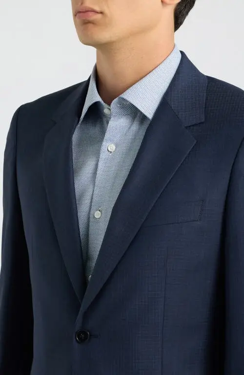 BOSS Houston Slim Fit Navy Stretch Wool Blend Suit