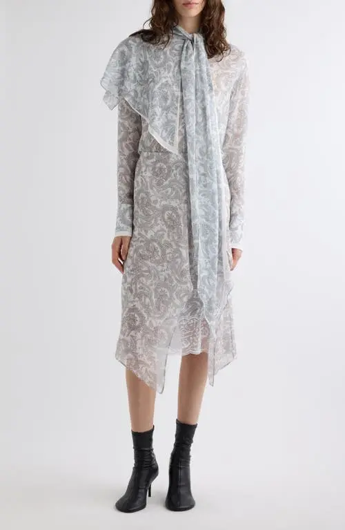 Acne Studios Inouka Paisley Silk Midi Skirt - Light Beige