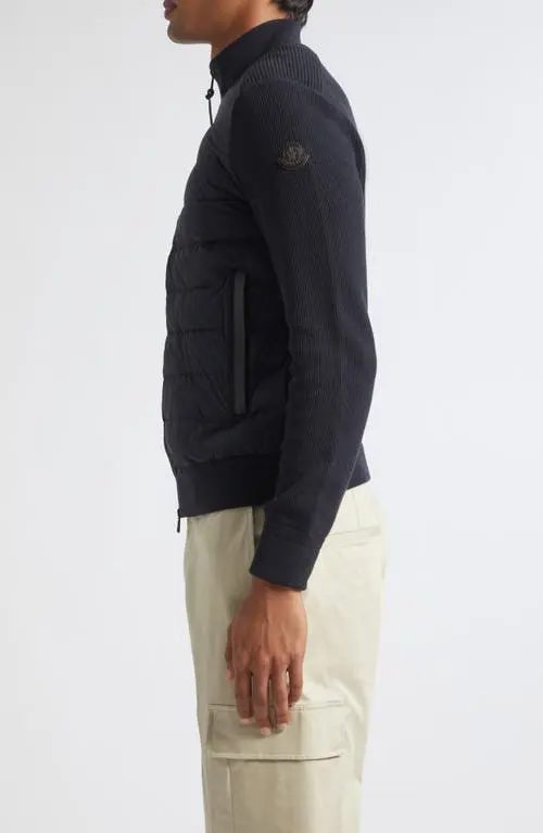 Moncler Wool & Cashmere Blend Quilted Zip-up Cardigan