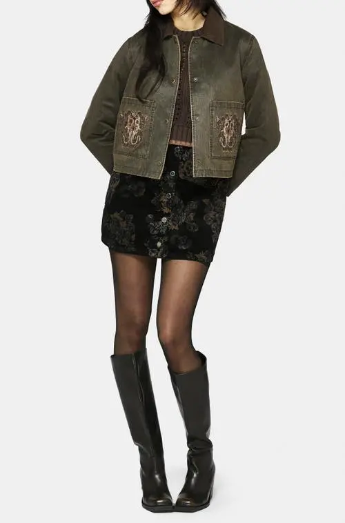 DISTURBIA Cropped Waxed Coat