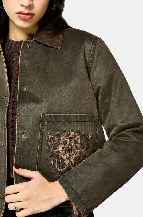 DISTURBIA Cropped Waxed Coat