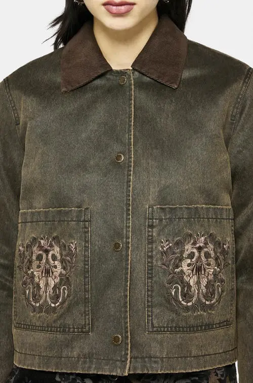 DISTURBIA Cropped Waxed Coat