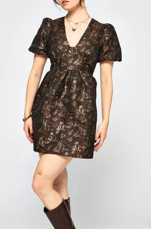 DISTURBIA Rena Snake Jacquard Mini Dress
