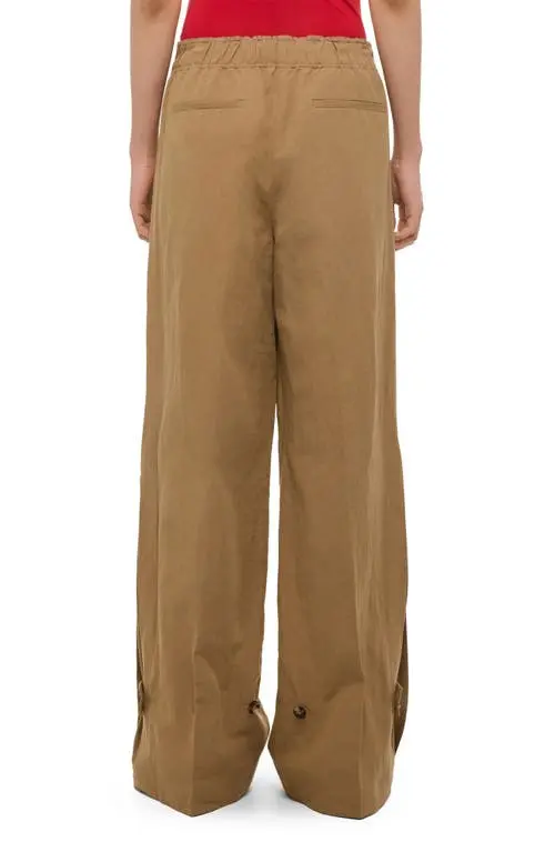 Helmut Lang Cotton & Linen Wide Leg Trousers