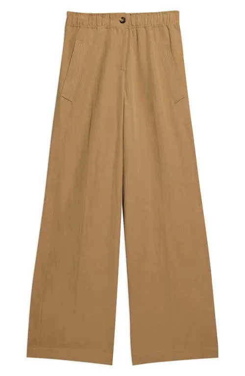 Helmut Lang Cotton & Linen Wide Leg Trousers
