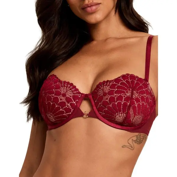 ADORE ME Albanne Contour Balconette Bra - Dark Red