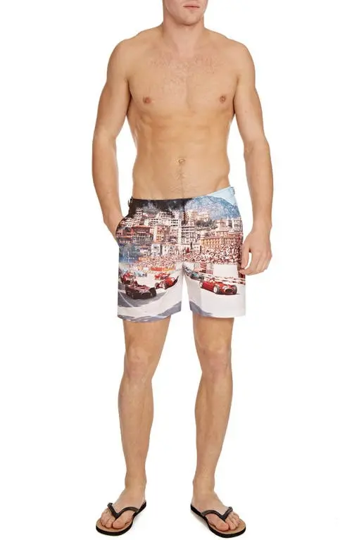 Orlebar Brown Photographic Print Swim Trunks - Start Your Engines