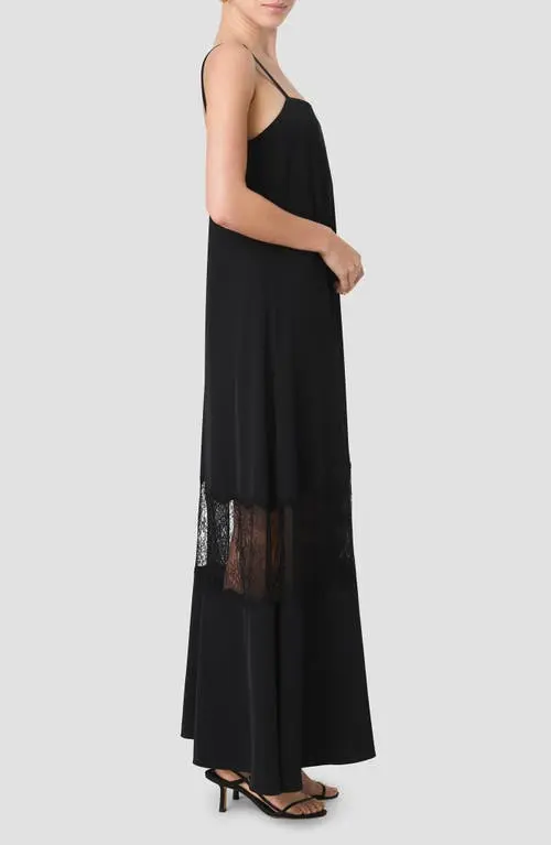 French Connection Quinn Crepe Lace Maxi Dress - 01-black
