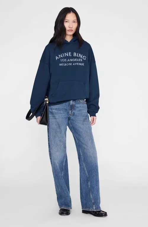 ANINE BING Harvey Melrose Stencil Sweatshirt - Navy